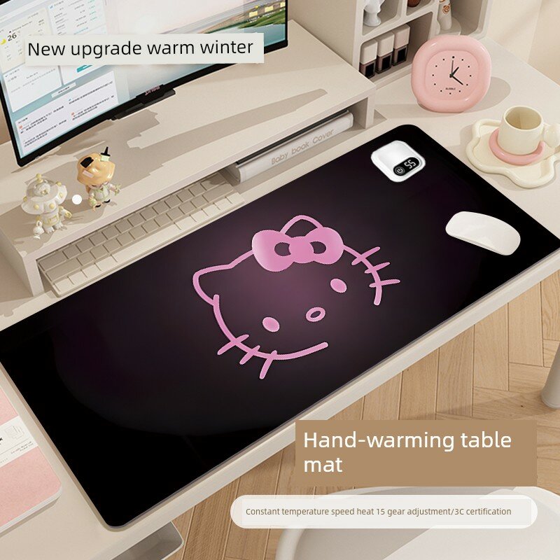 Градиентный коврик для мыши hellokitty с подогревом, очень большой студенческий коврик с подогревом для стола, офисный