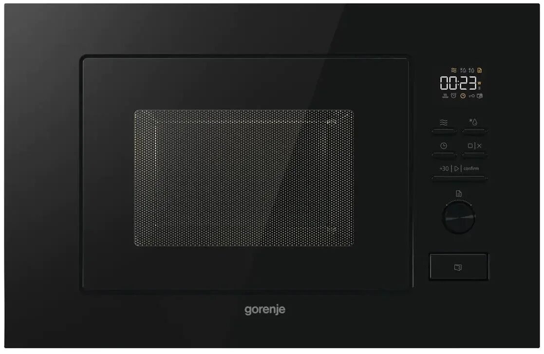 Микроволновая печь встраиваемая Gorenje BM201M2TBG, сенсорное управление, черный цвет, 20 литров