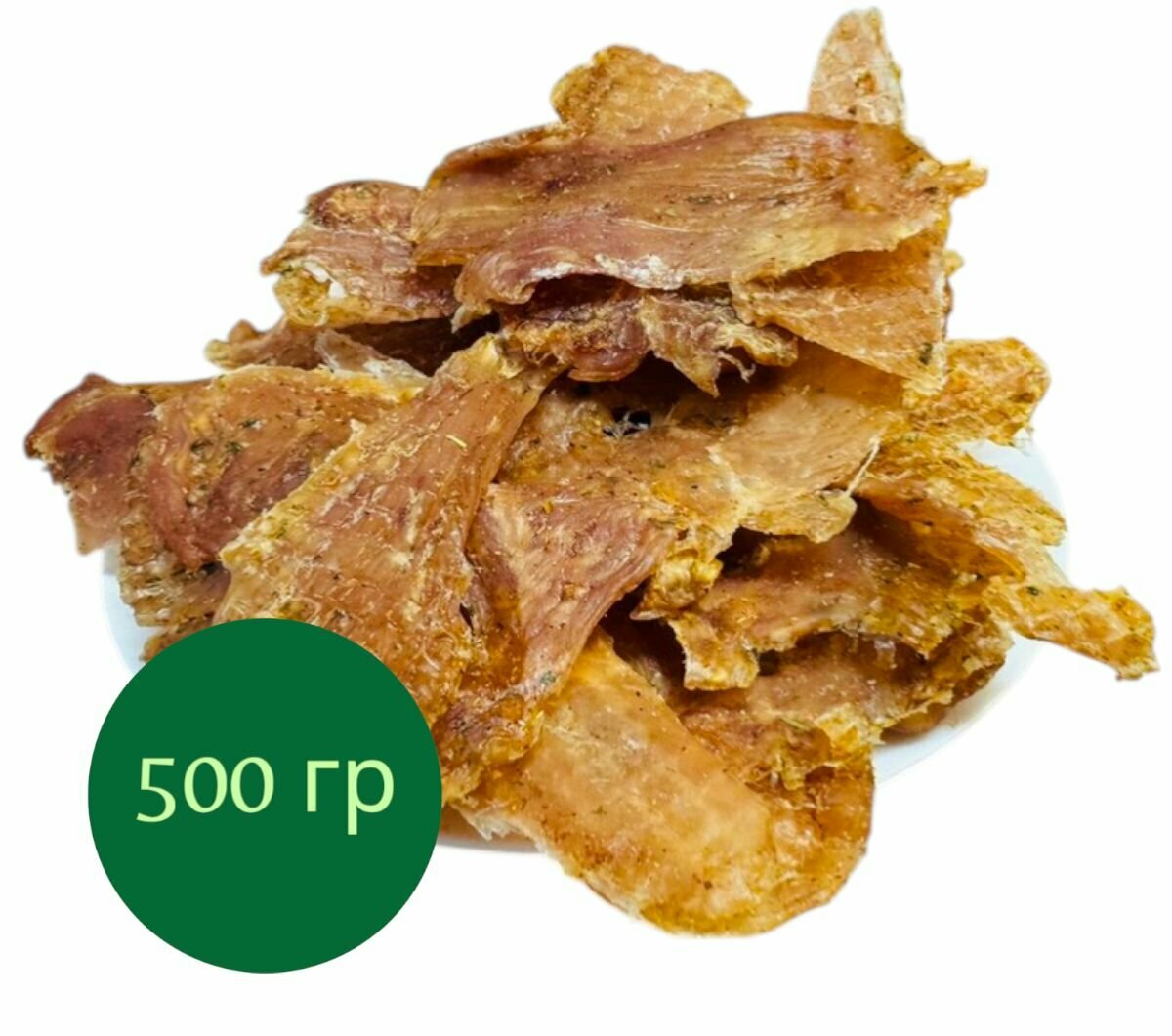 Чипсы из курицы с острым перцем Халапеньо, сушеные слайсы-снэки, 500г (oxan)