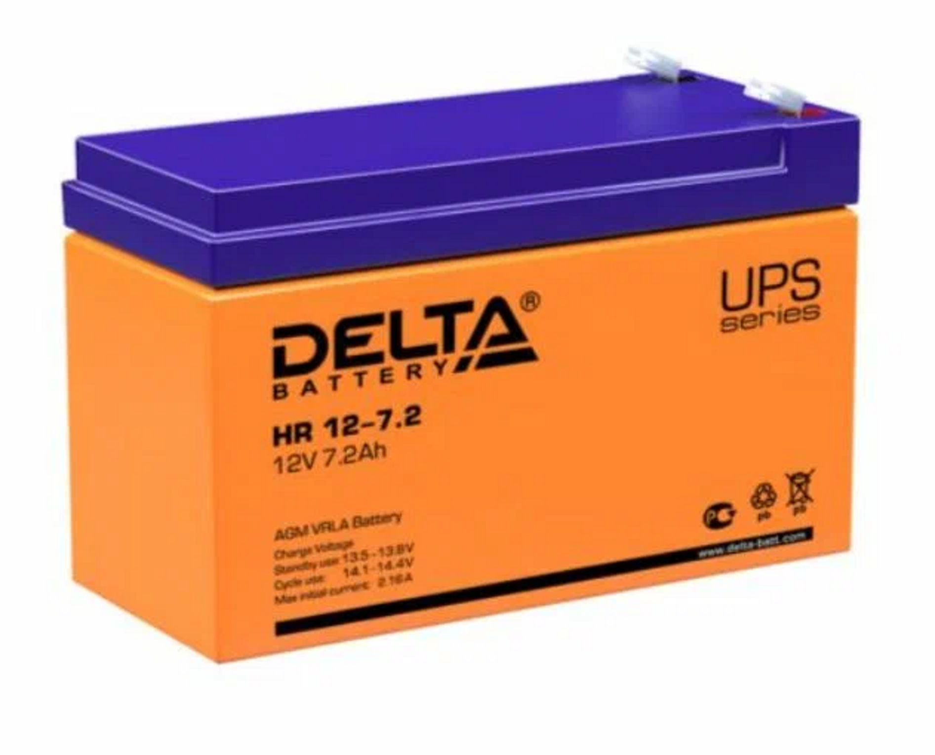 Аккумуляторная батарея DELTA HR 12-7.2, влагозащитный корпус