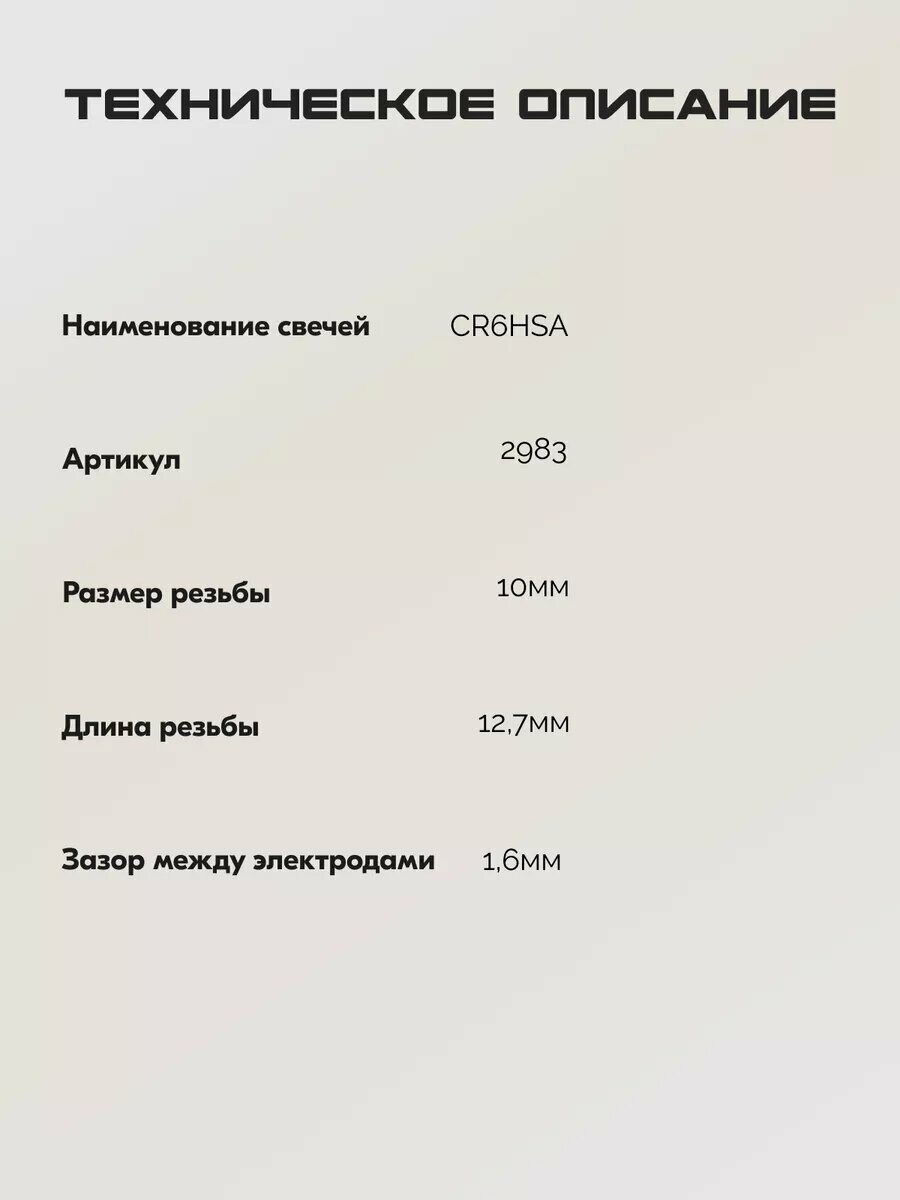 Свеча зажигания NGK 948200407, для Honda/Kawasaki/Yamaha, никелевые электроды — фото 1