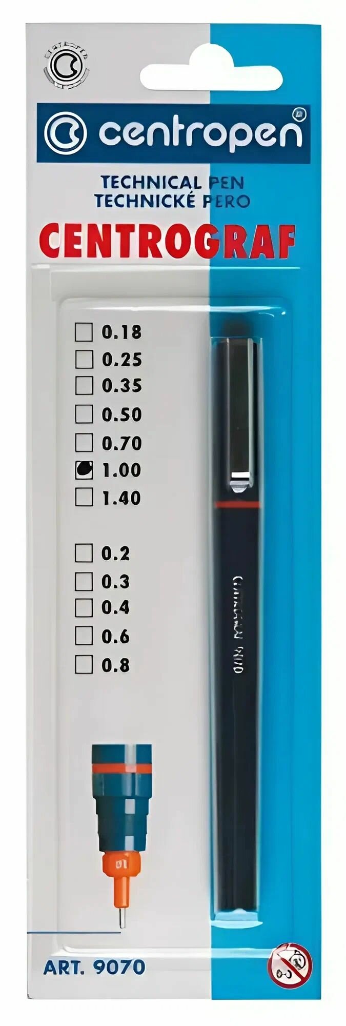 Рапидограф "Centropen", игольчатый наконечник, диаметр пишущего узла 1 мм