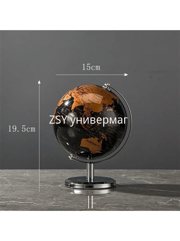 Глобус, Глобус Земли физико-политический рельефный, диаметр 14 см, металлический, настольный