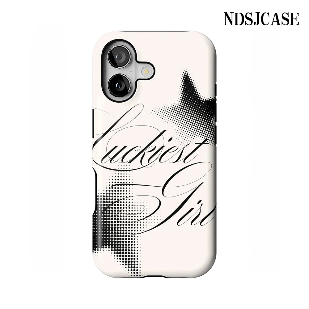 Чехол для телефона Luckiest Girl для iPhone 17, 16, 15, 14, 13, 12, 11 X XS XR XSMAX 7 8 Air Pro Max Plus, двухслойная задняя крышка