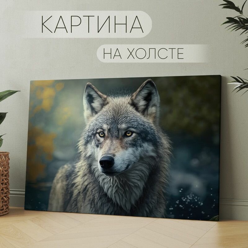 Картина на холсте животные Волк (20) 40х60 см
