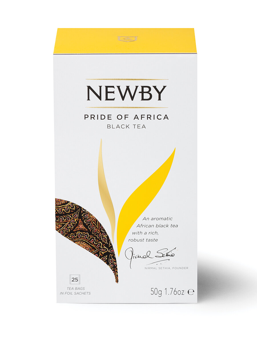 Чай черный Newby "Гордость Африки", 25 пакетиков, 1/50г, картонная упаковка