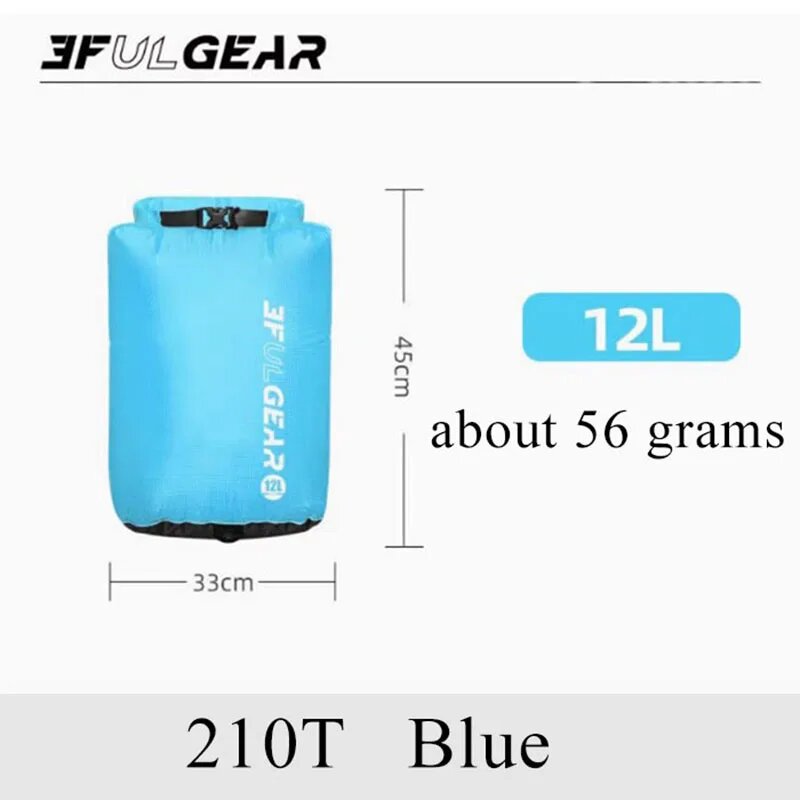 Гермомешки 3F UL GEAR 210T 15D Silnylon 12L 24L 36L Синий, 210T 12L Blue
