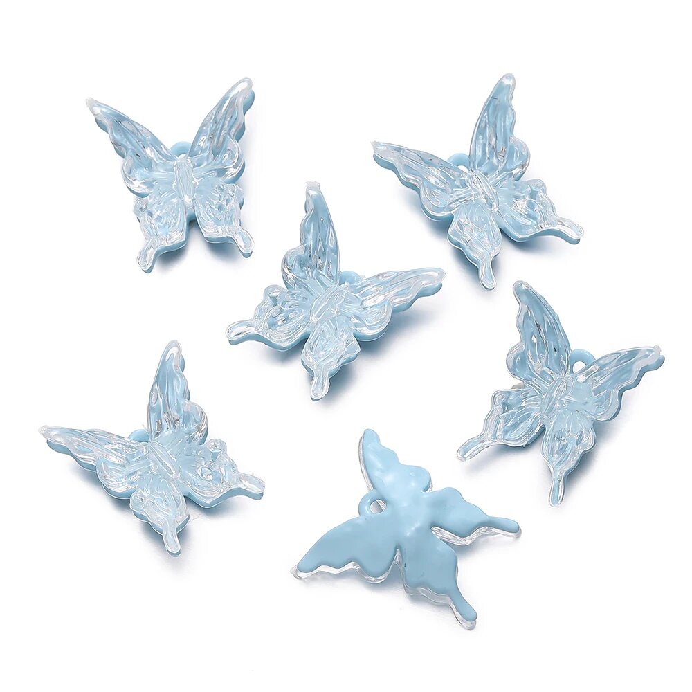 Металлические подвески-бабочки для рукоделия Blue