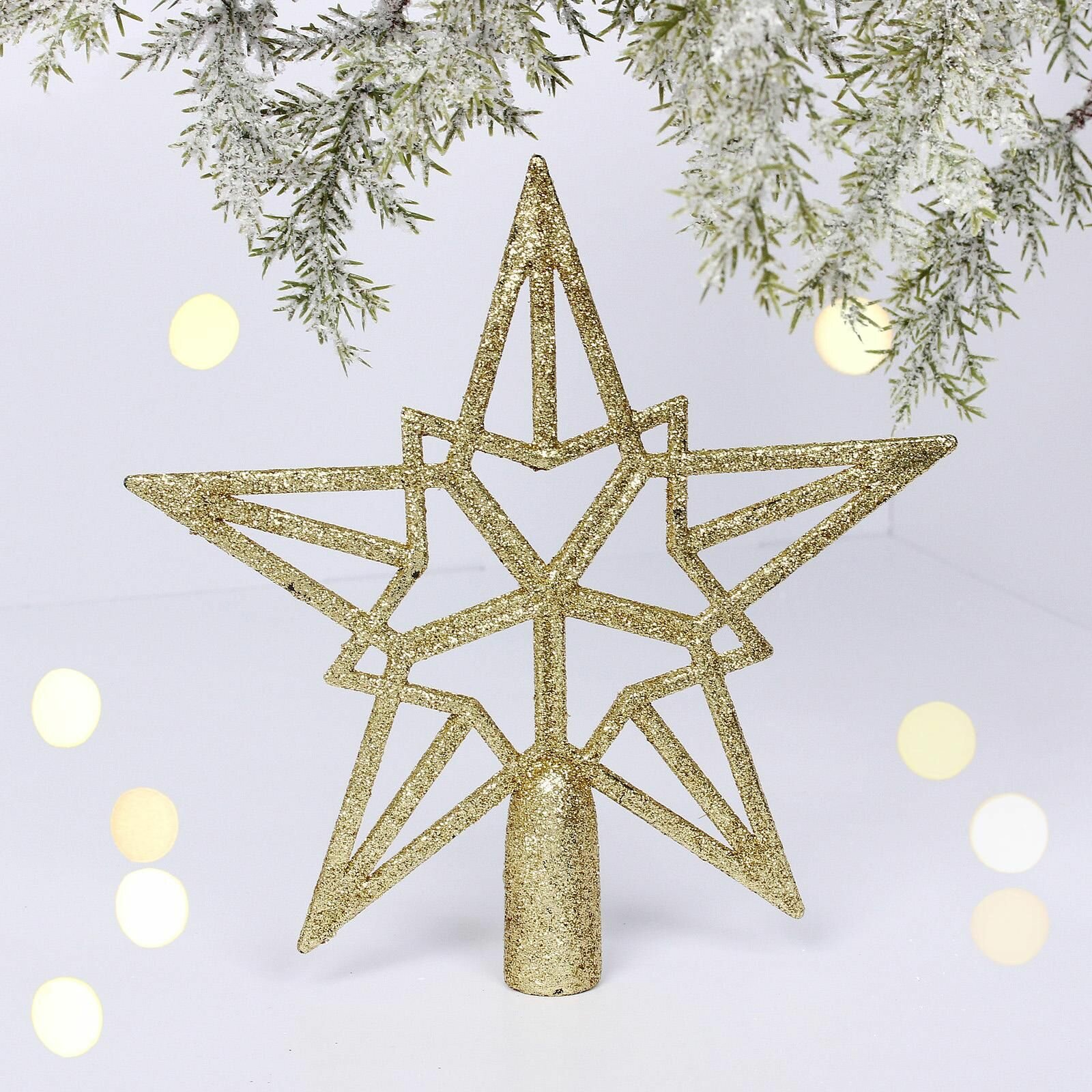 Звезда на ёлку Серпантин 20х20 см "Путеводная звезда", Золотая