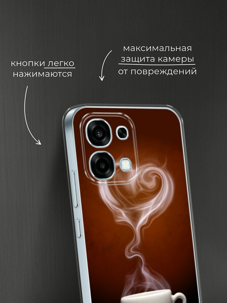 Чехол на Oppo A6 Pro / Оппо A6 Про с принтом Кофейная любовь — фото 1