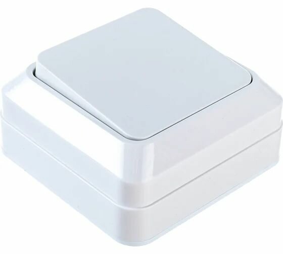 Выключатель 1-кл. открытой проводки белый 10А IP20 7021 IN HOME