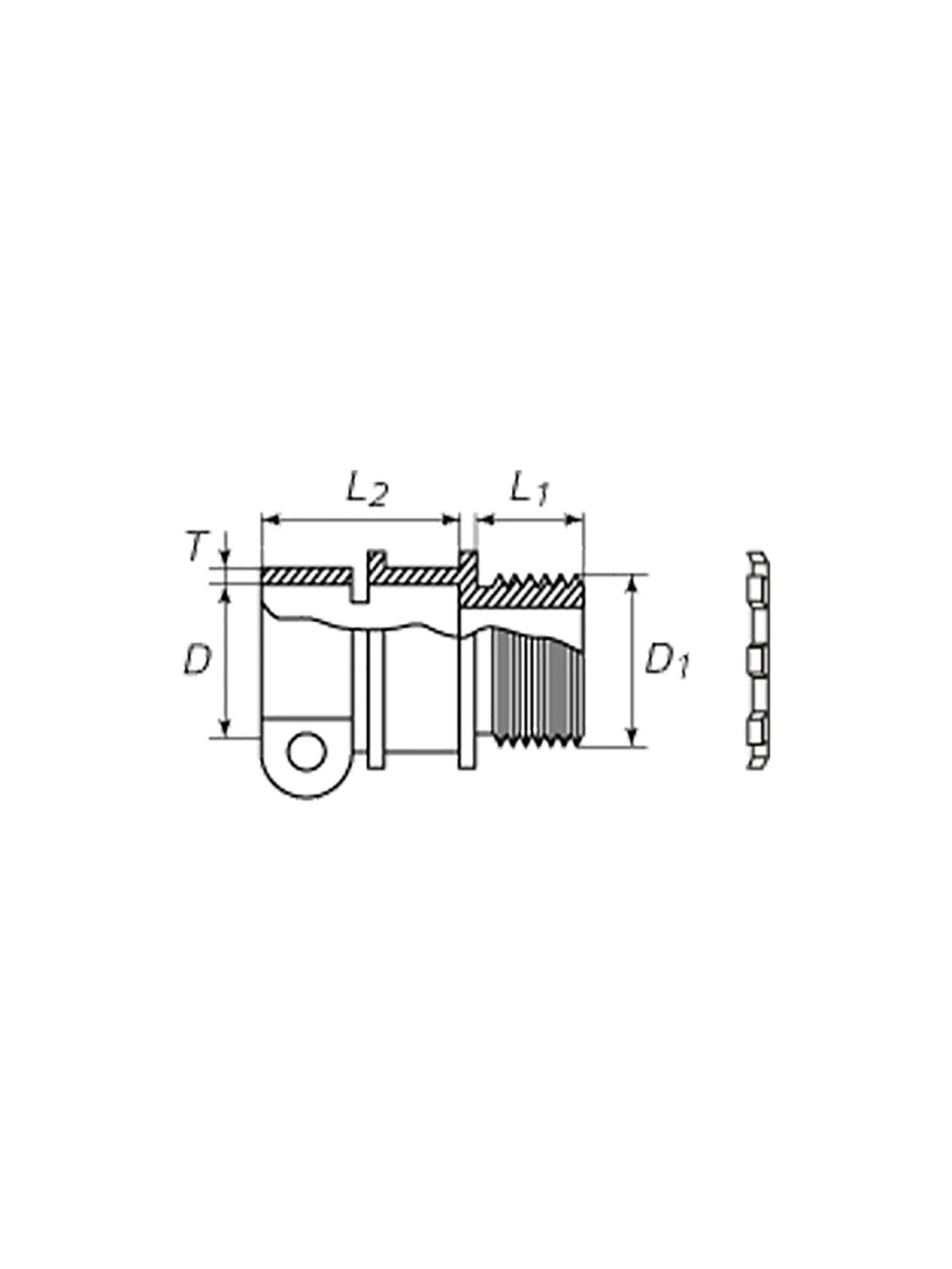 Набор Муфты вводные для металлорукава и трубы с крепежным хомутом ВТ(Х) 32 {61388} 1 шт (2 шт)
