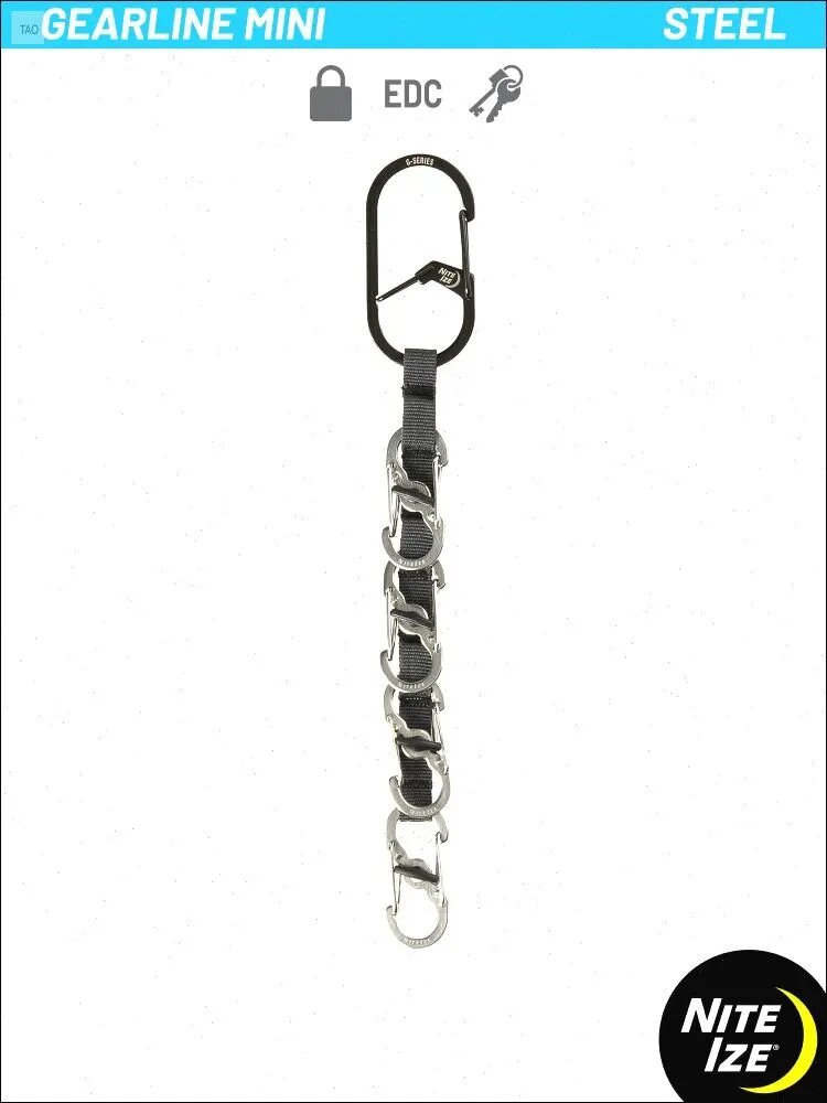 Брелок-органайзер Nite Ize edc GearLine Mini Key Organizer, сталь, для ключей