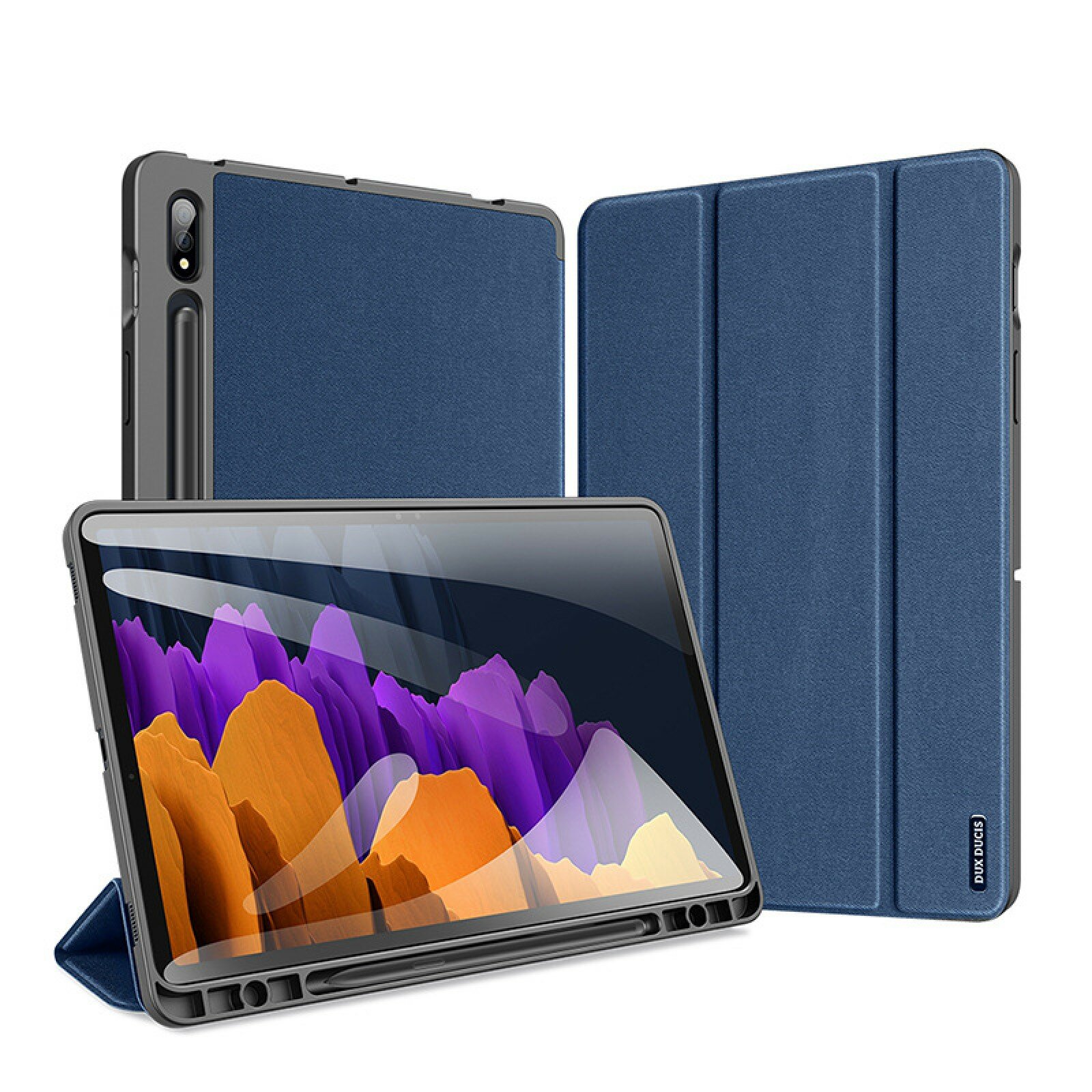 Чехол-книжка MyPads для Samsung Galaxy Tab S7 11 SM-T870 / T875 и Samsung Galaxy Tab S8 с функцией засыпания, синий