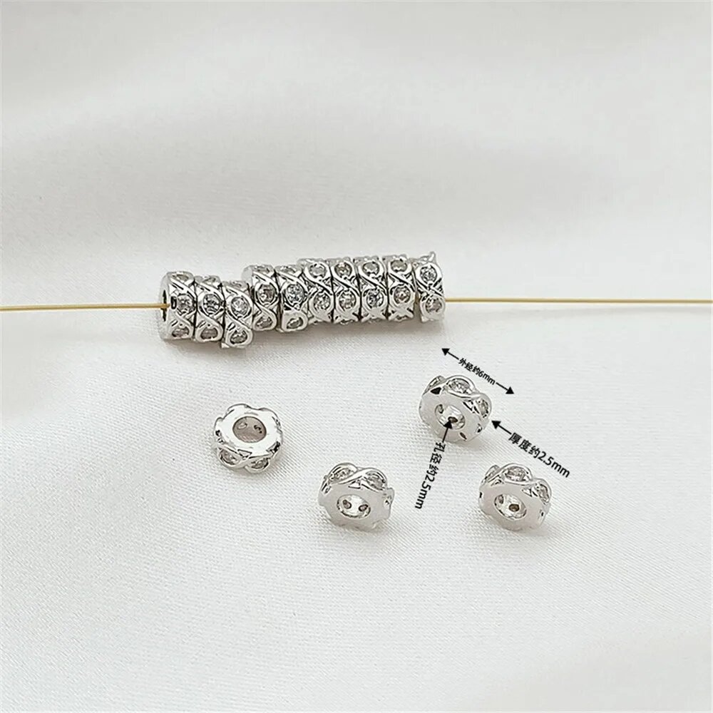 Серебряный бисер с позолотой, набор для создания украшений Серебряный, F