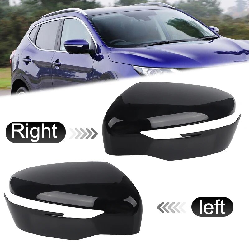 Крышка бокового зеркала для Nissan Qashqai J11 X-Trail Rogue Murano Pathfinder, 2pcs Glossy black