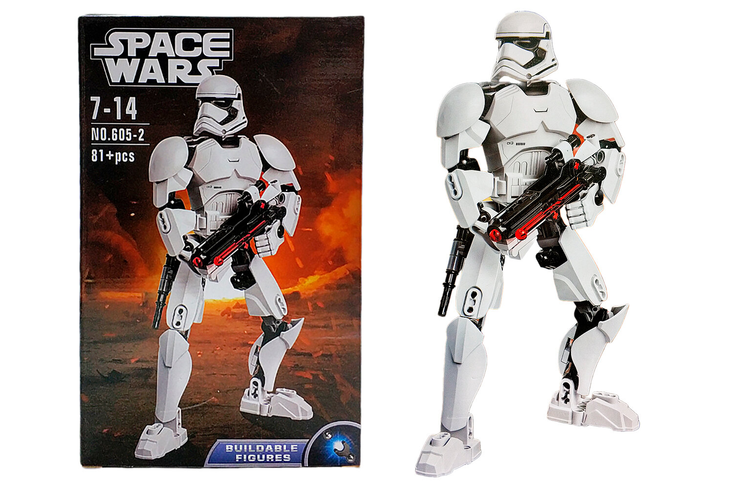 Конструктор Звездные войны Штурмовик Первого Ордена 605-2 KSZ SPACE WARS, высота 23,5 см, 81 деталь