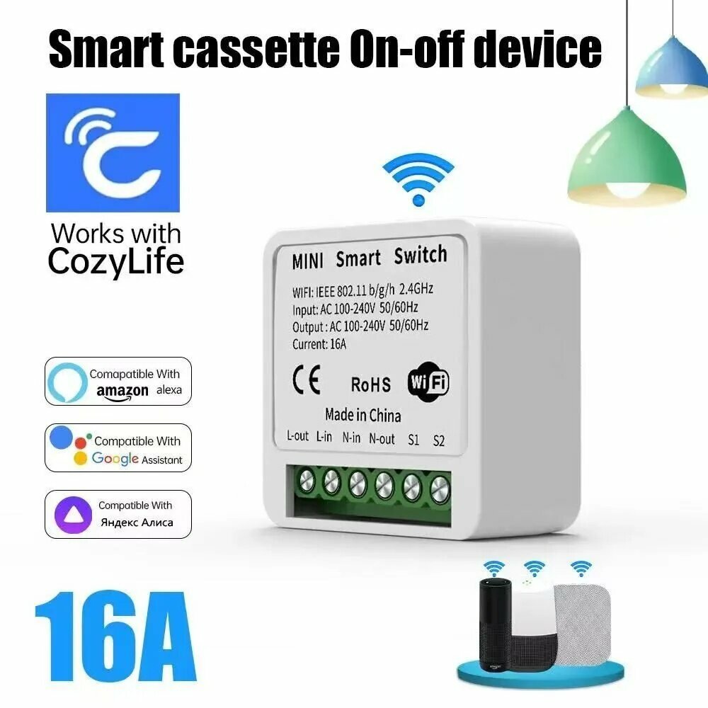 Мини-релейный переключатель Smart WiFi, модуль выключателя света с таймером сделай