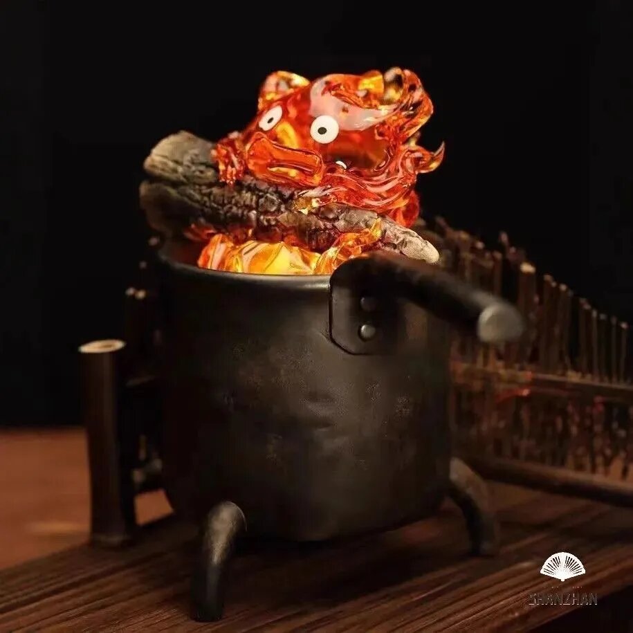 Фигурка Ходячий замок Хаула Огненный демон Кальцифер / The Magical Fire Spirit: Calcifer (20см) с подсветкой