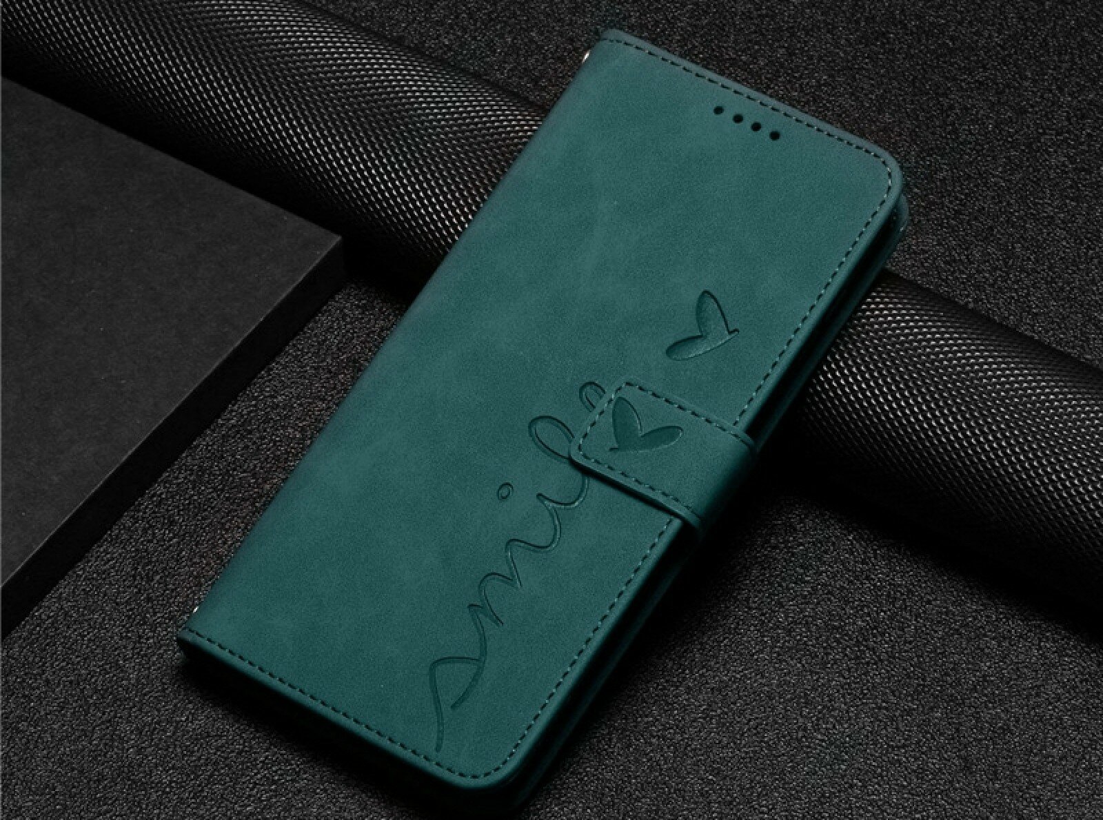 Чехол-книжка MyPads Porta Biglietti для Tecno Spark 8P из импортной эко-кожи с подставкой и визитницей зеленый