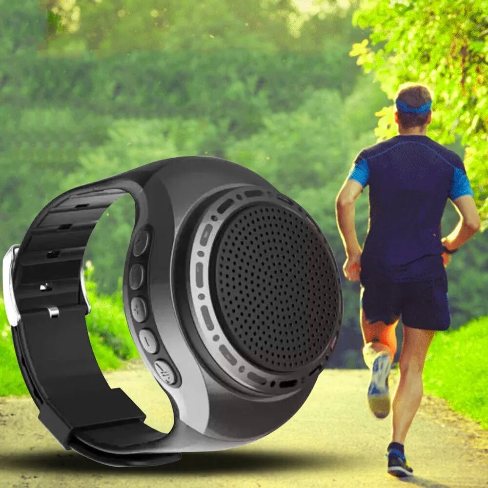 Беспроводная колонка для велосипеда на запястье с Bluetooth, подсветкой и функцией управления съёмкой