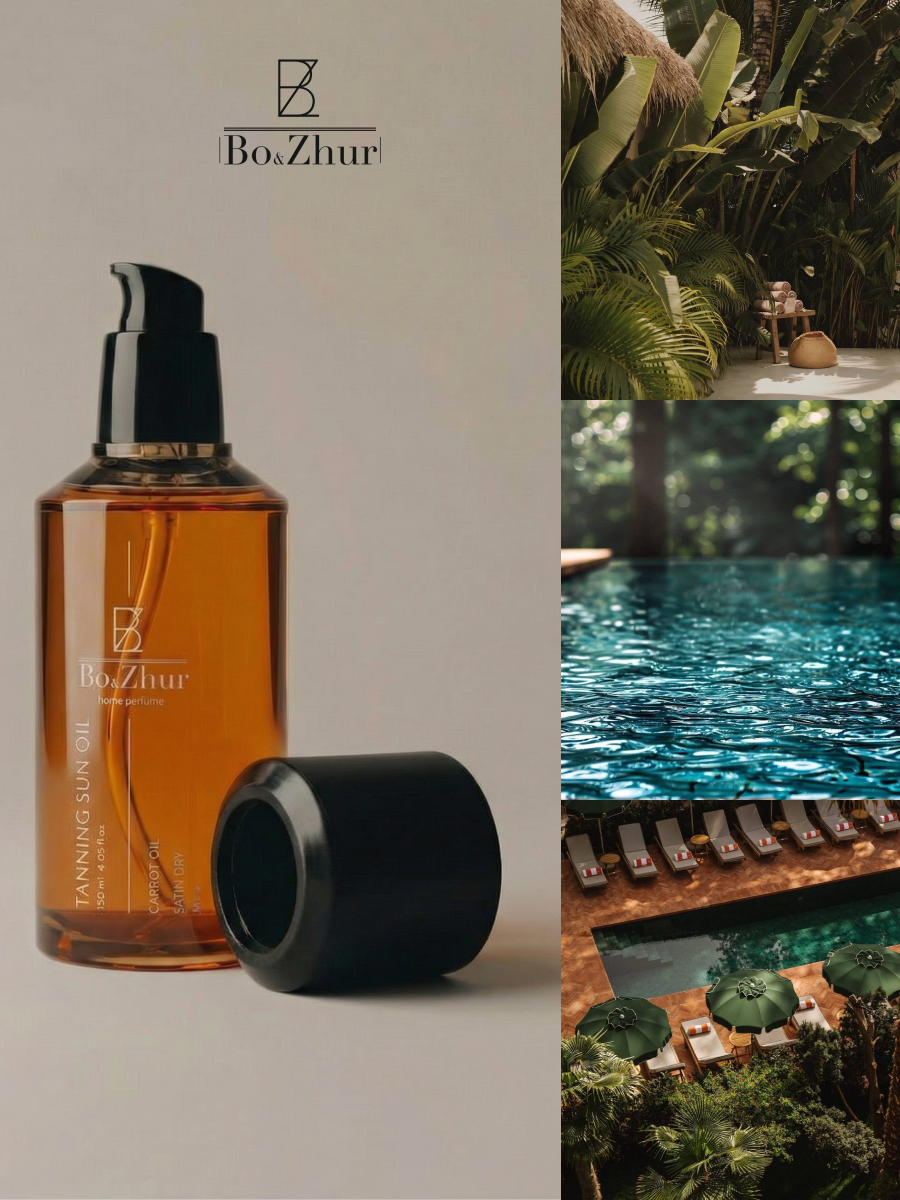 Масло для загара Bo&Zhur парфюмированное 120мл, SPF 4, водостойкое, с дозатором — фото 1
