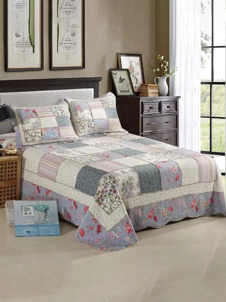 AiWinsure Покрывало в стиле пэчворк Хлопок 250х230см евро