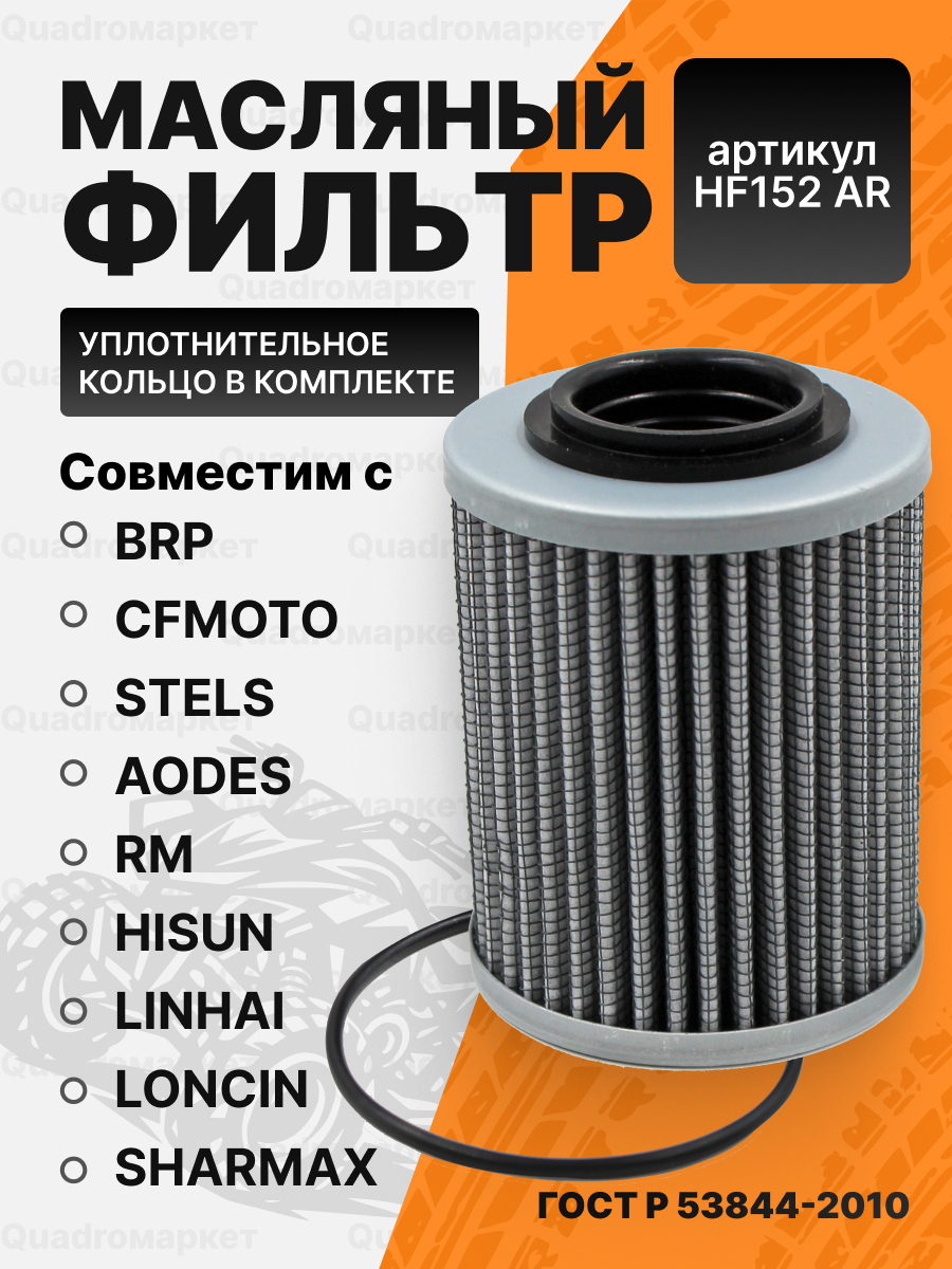 Армированный масляный фильтр (2 штуки) BRP STELS CF RM ODES SHARMAX HISUN LINHAI LONCIN