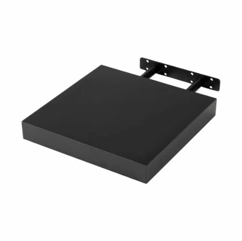 Настенная полка KONSENSA 23x23.5 см со скрытым креплением МДФ цвет черный