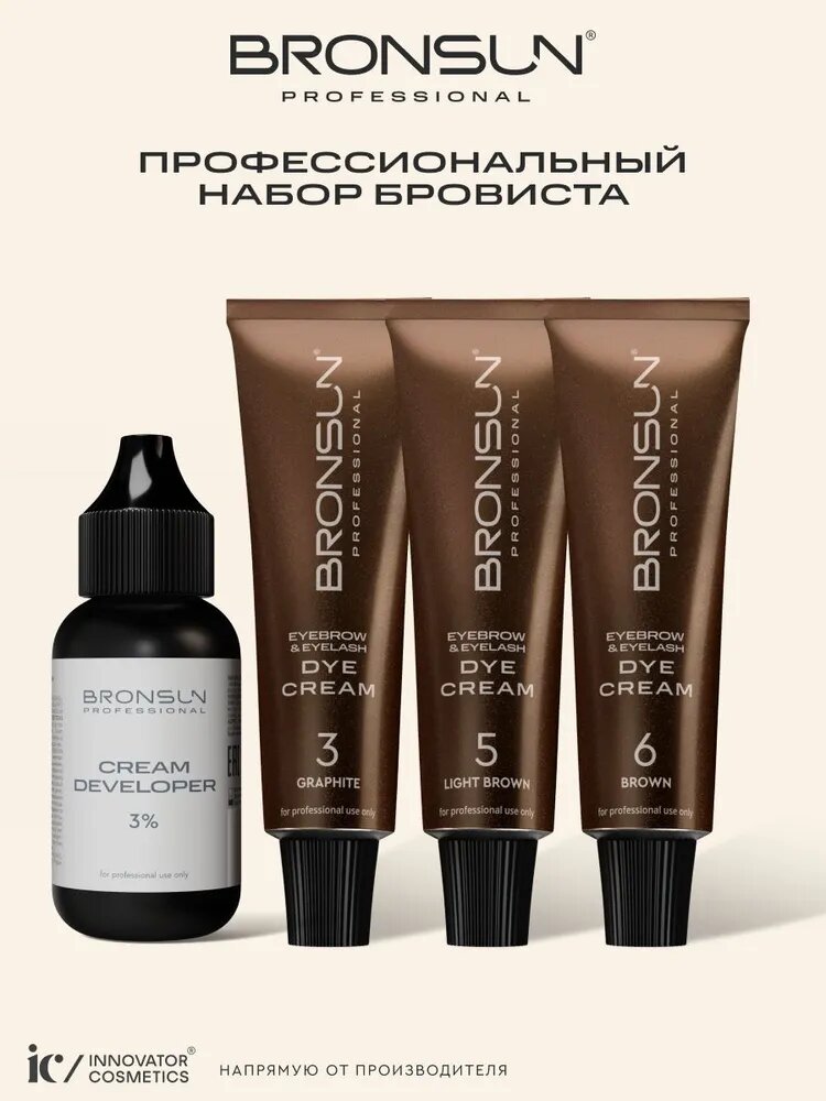 Профессиональный набор краски для бровей и ресниц + оксидант
