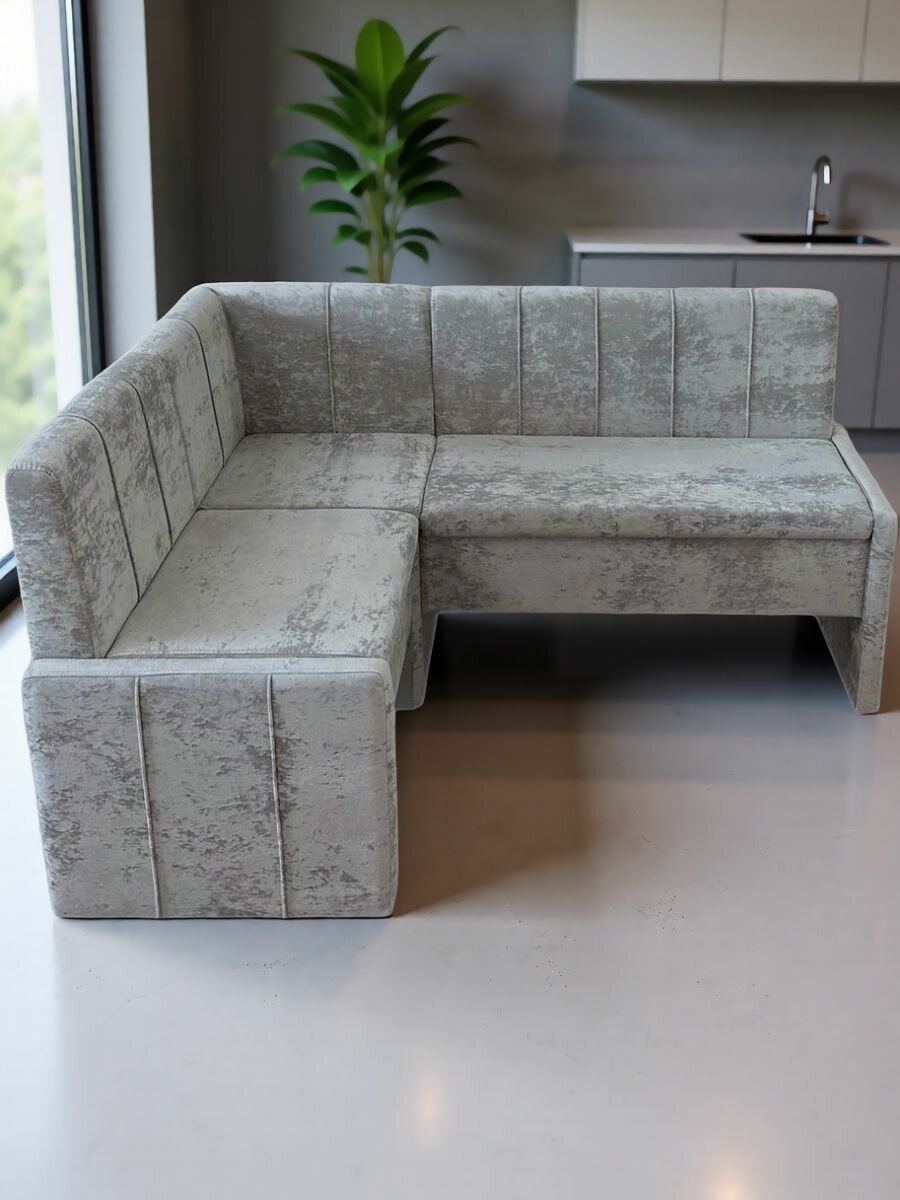 Кухонный уголок, 155Х120Х83 см, велюр BALANCE, серый