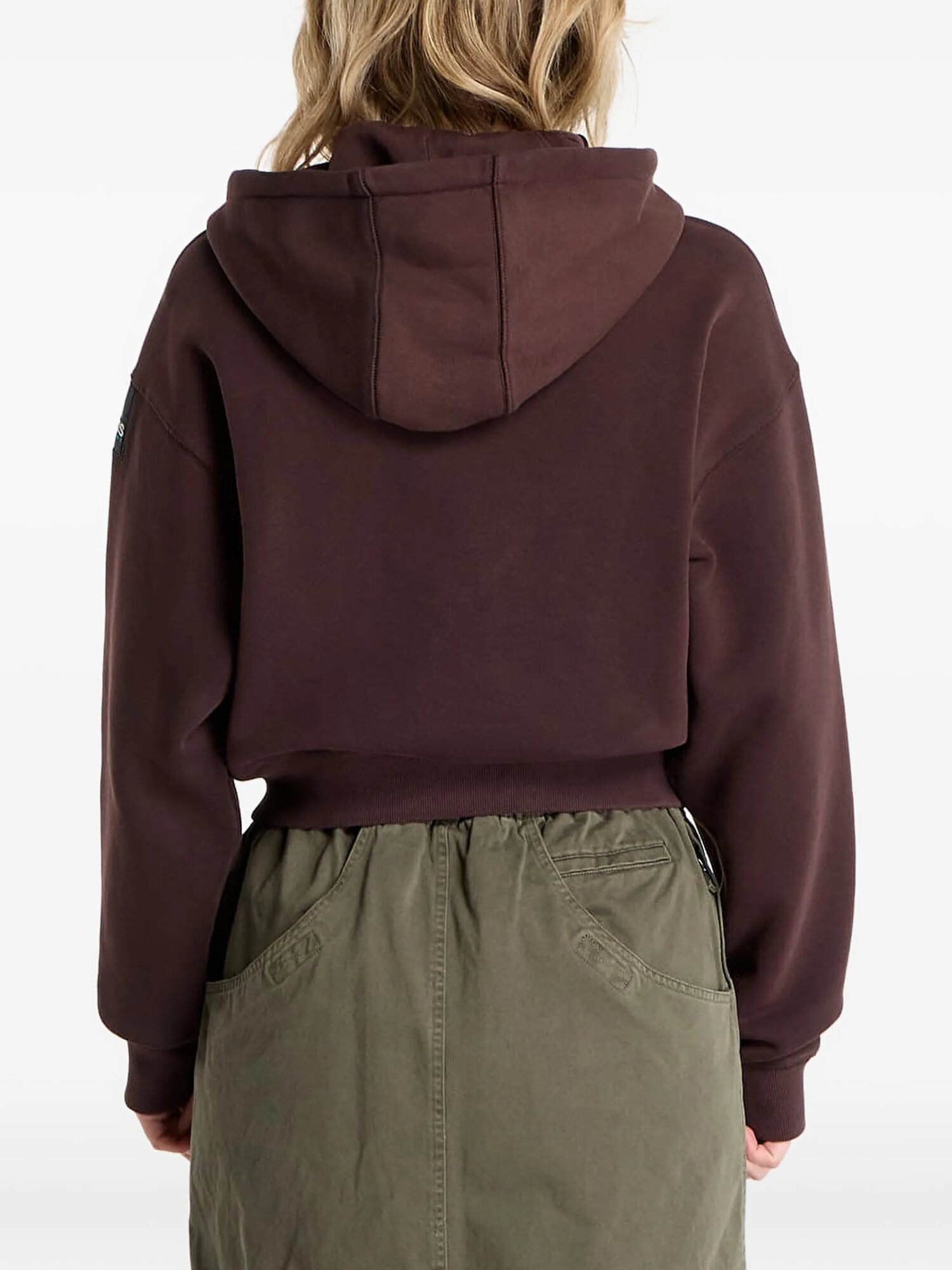 Худи adidas Zipped cropped hoodie, размер XL, , коричневый — фото 1