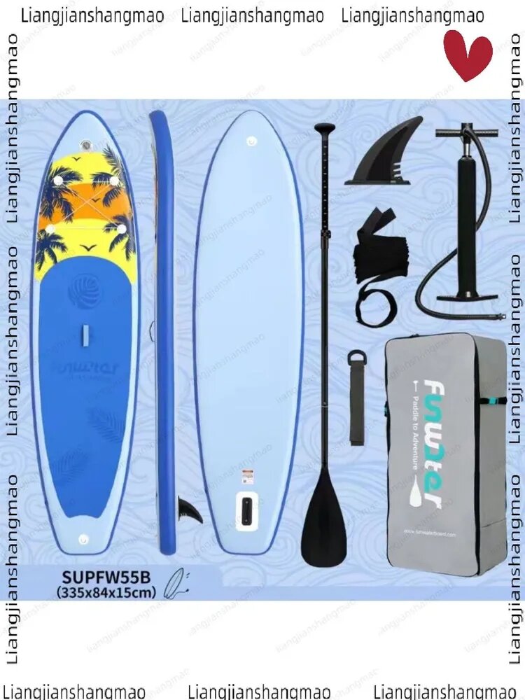 Доска для серфинга SUPFW55B (335x84x15cm) голубая, для начинающих и опытных серферов