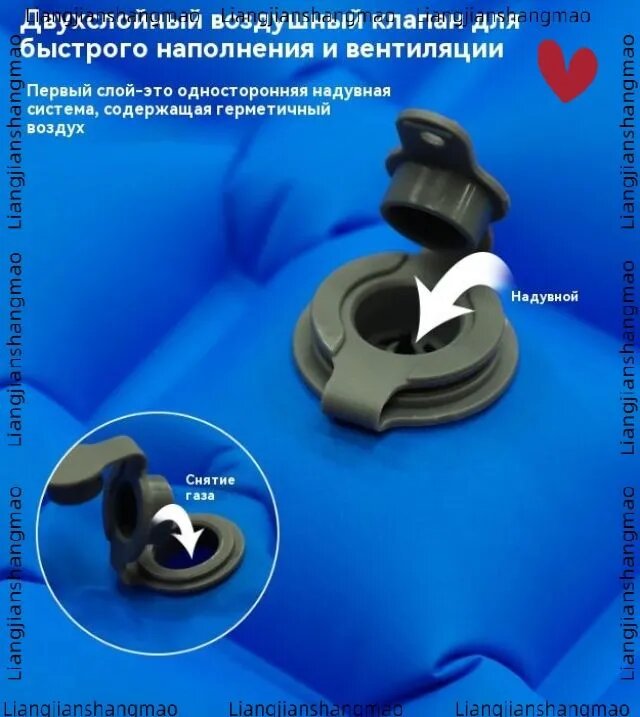Самонадувающийся коврик для кемпинга, двухместный 200х120см, зеленый, с ремкомплектом — фото 1