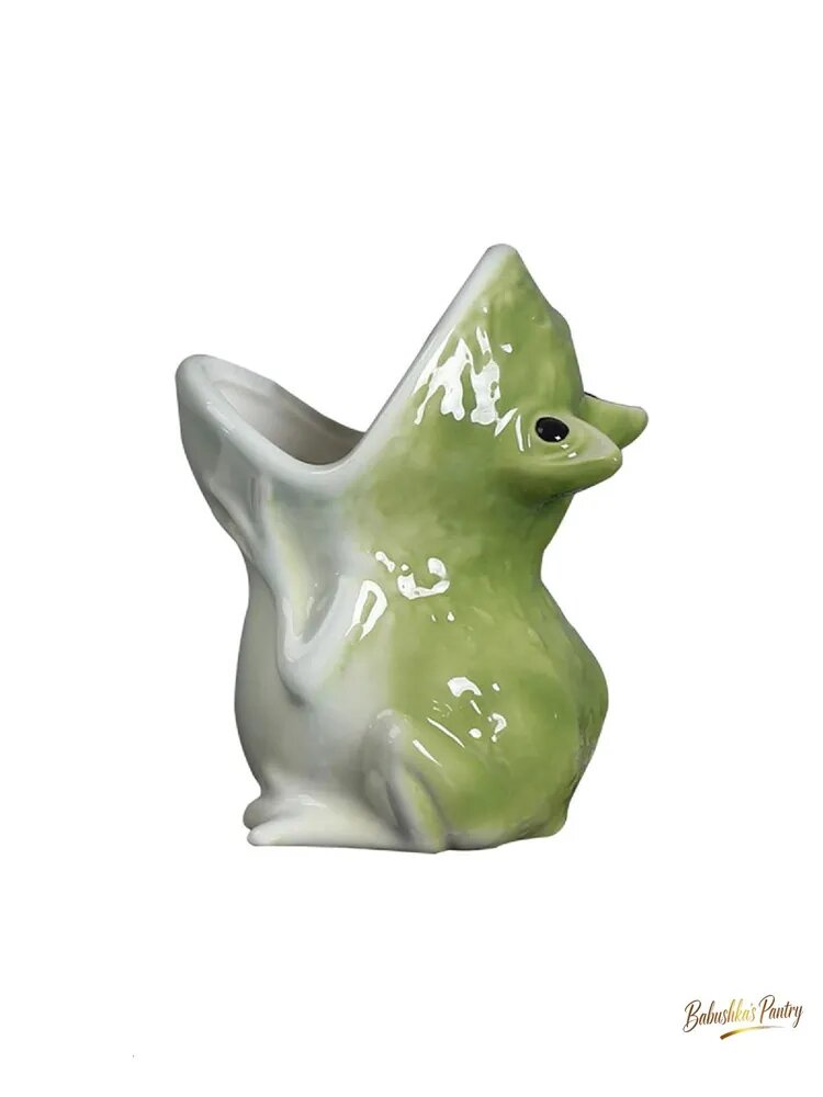 Вазон 3 см, 1 шт, зеленый, настольное/на подоконник, для дома, керамика