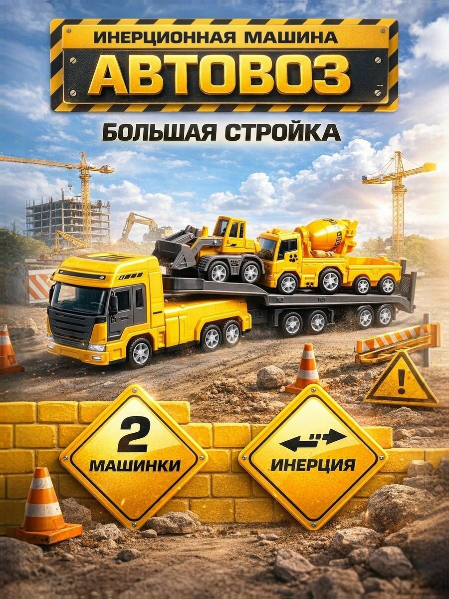 Автовоз с машинками "Большая стройка" / Машинки для мальчиков