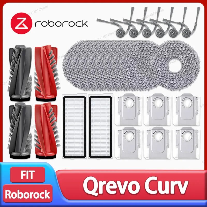 Roborock Qrevo Curv, набор аксессуаров, серый, 36 шт.