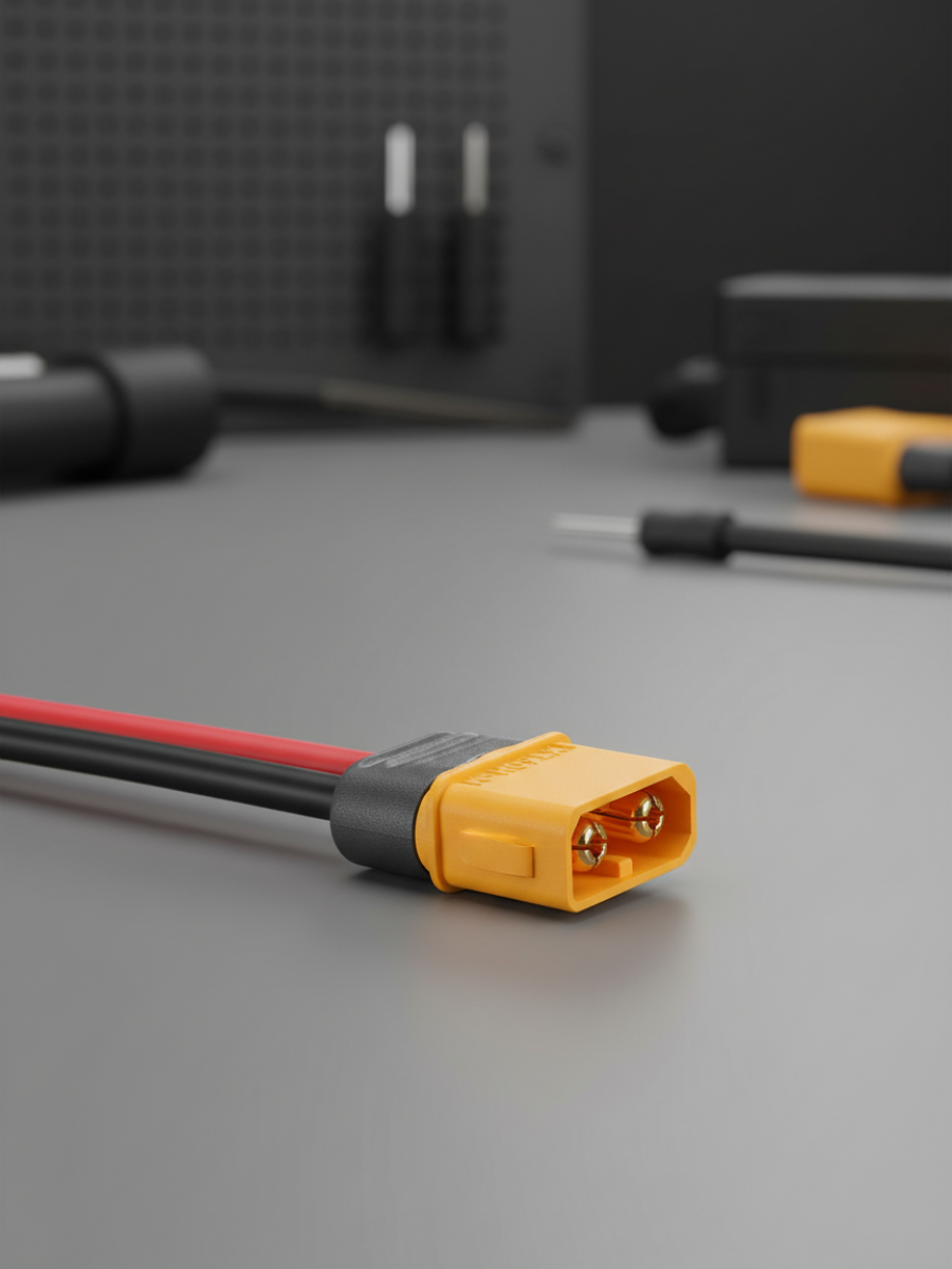 Разъем Amass XT60H (male) на проводе 10 см, 14 AWG
