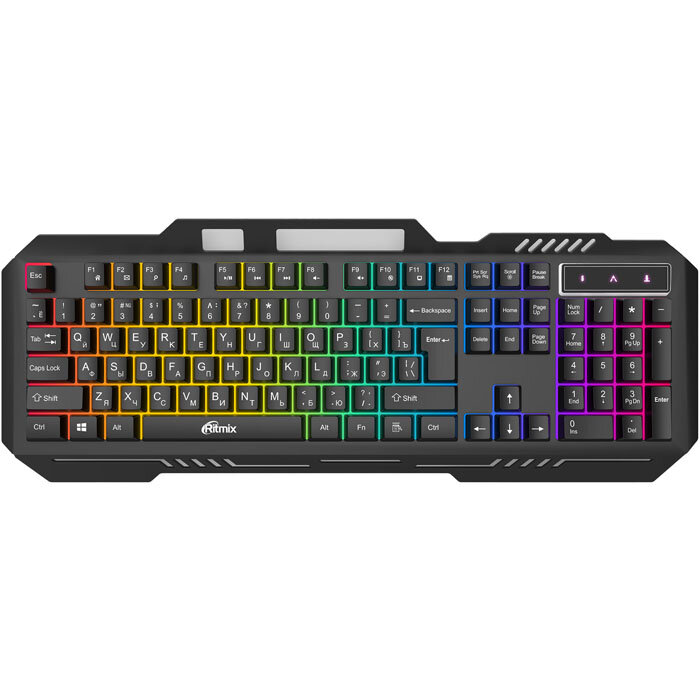 Клавиатура Ritmix RKB-221BL 104кл, подсветка , кабель 1,55 м