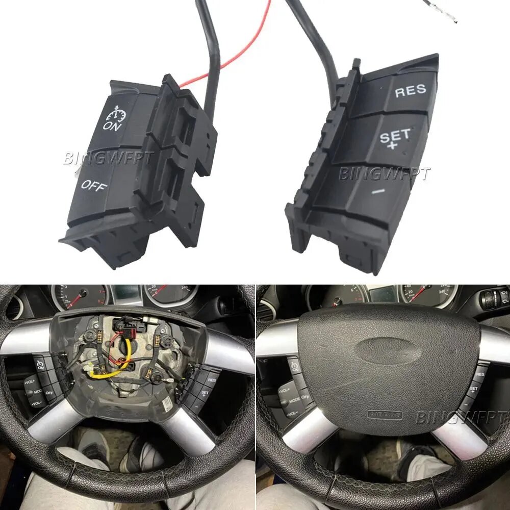 Вставка мультируля для Ford Focus 2005-2011, ABS пластик, 1 шт