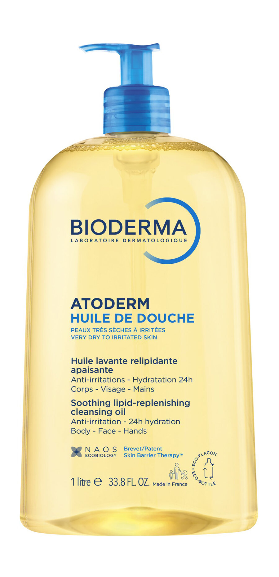 Bioderma Atoderm масло для душа питательное, восстанавливающее для сухой, чувствительной, атопичной кожи, 1 л