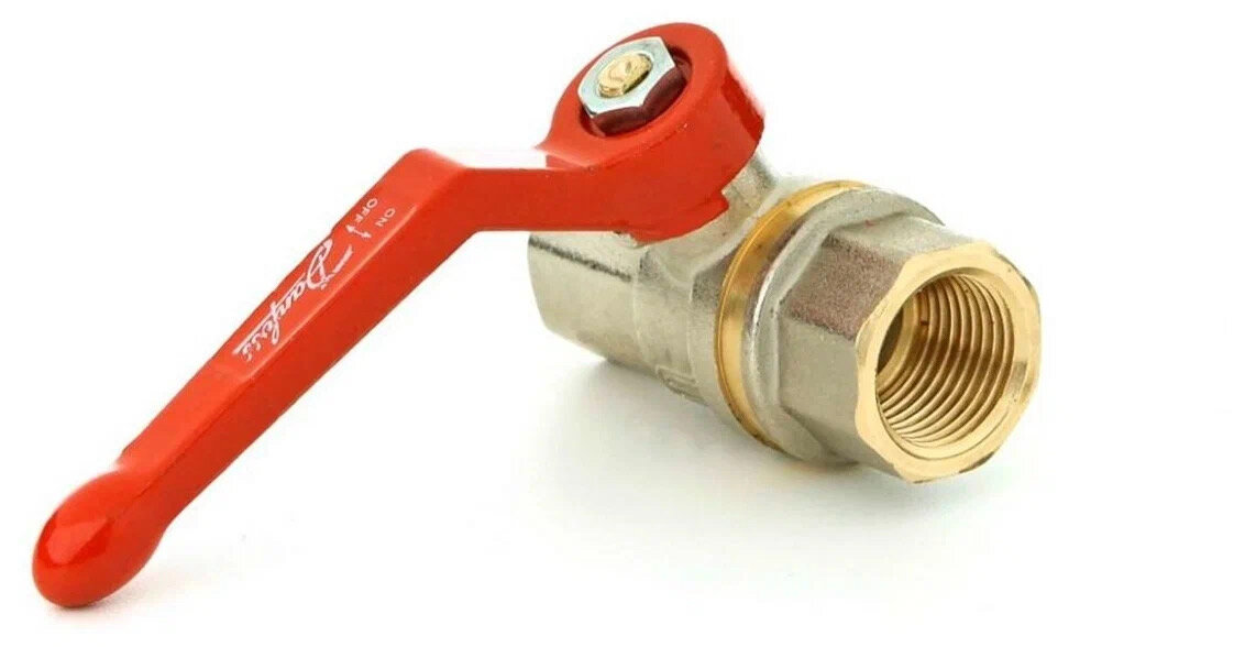 Кран шаровой латунь никель BVR Ду 15 Ру40 ВР полнопроходной рычаг Danfoss 065B8207