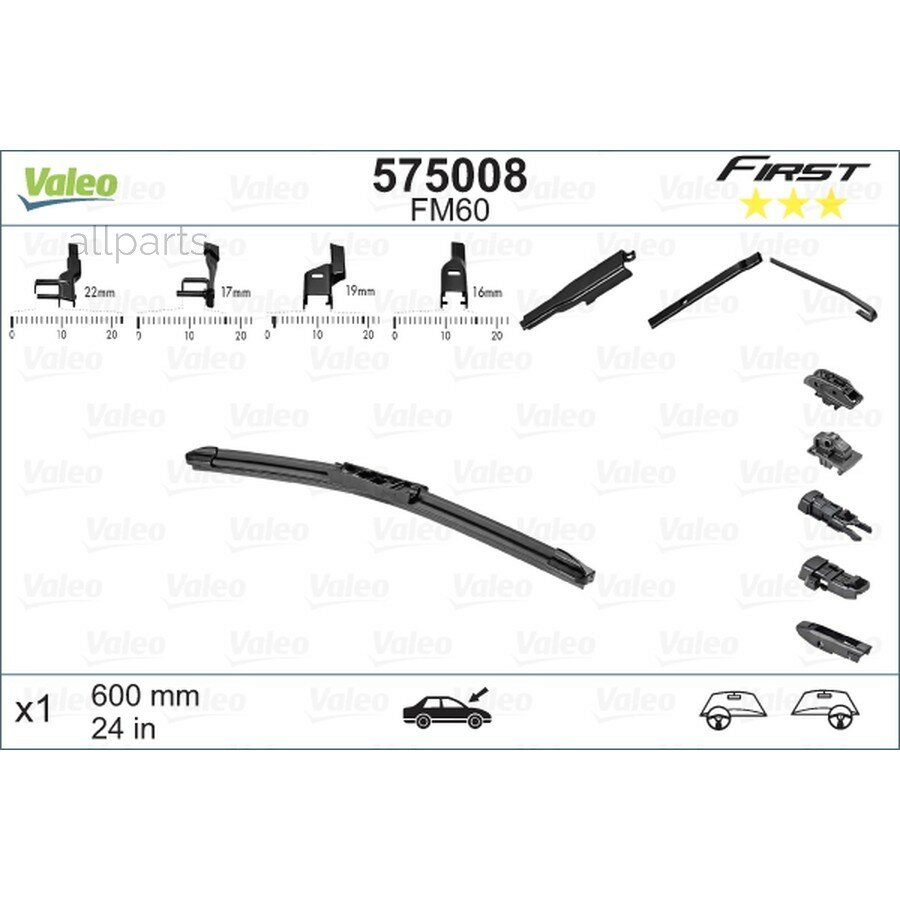 VALEO 575 008 Щётка с/о 600мм FIRST PYRAMID Multiconnection V2