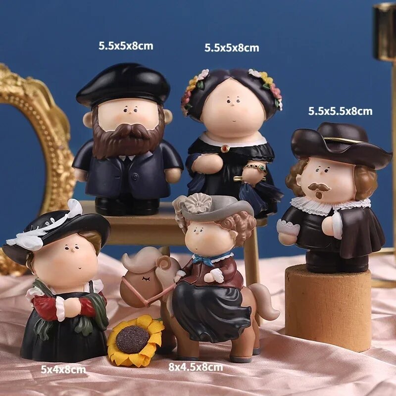 Миниатюрные фигурки художников, 4шт, Random 4pcs