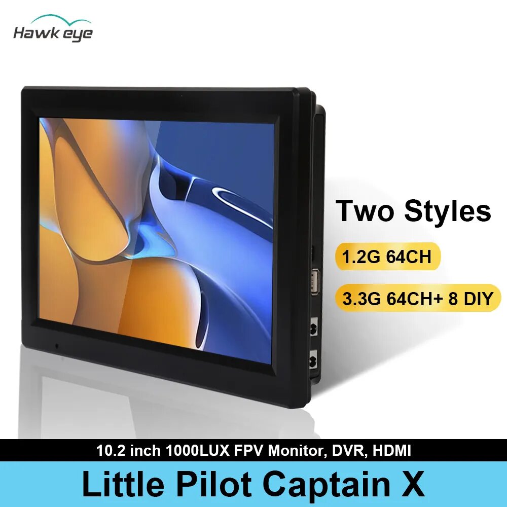 Монитор Hawkeye Little Pilot 10.2" 1000 LUX, 1.2G/3.3G, DVR, HDMI, для Видеонаблюдения