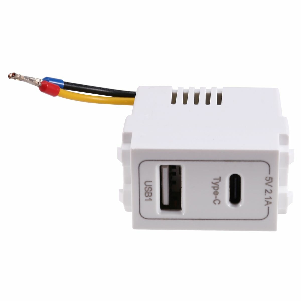 Новый двухпортовый модуль питания USB Type-C, розетка 220 В, 5 В, 2,1 А, адаптер-трансформатор для зарядки телефона