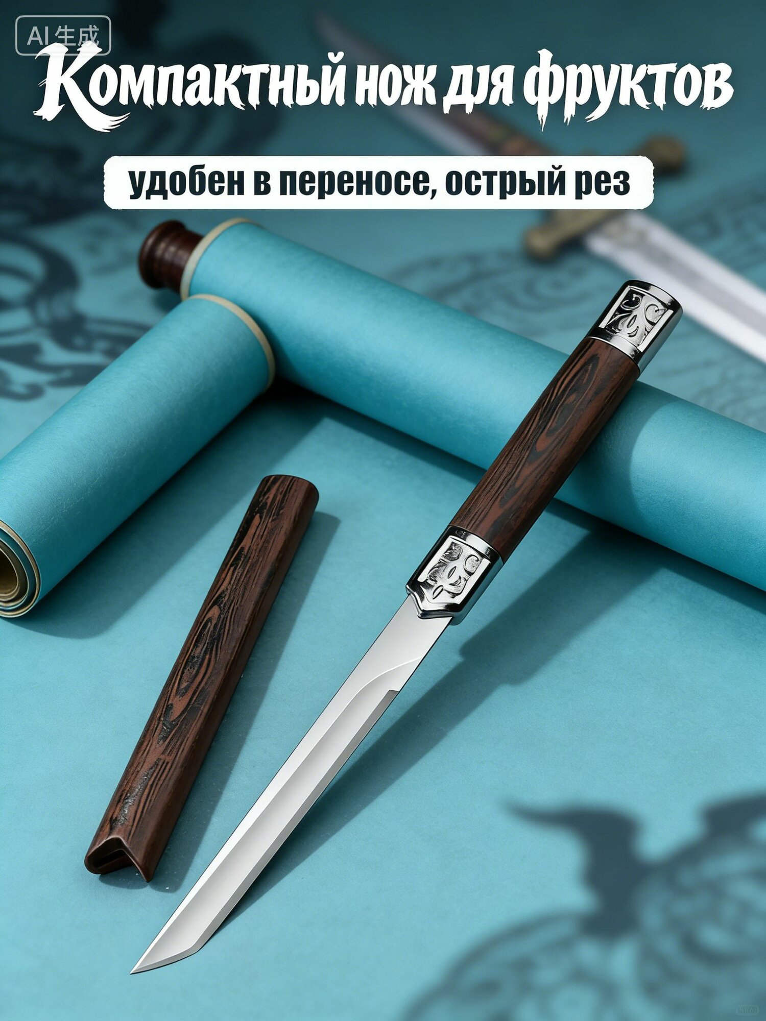 IKEA Нож для рыбы 1 предм. коричнево-красный-