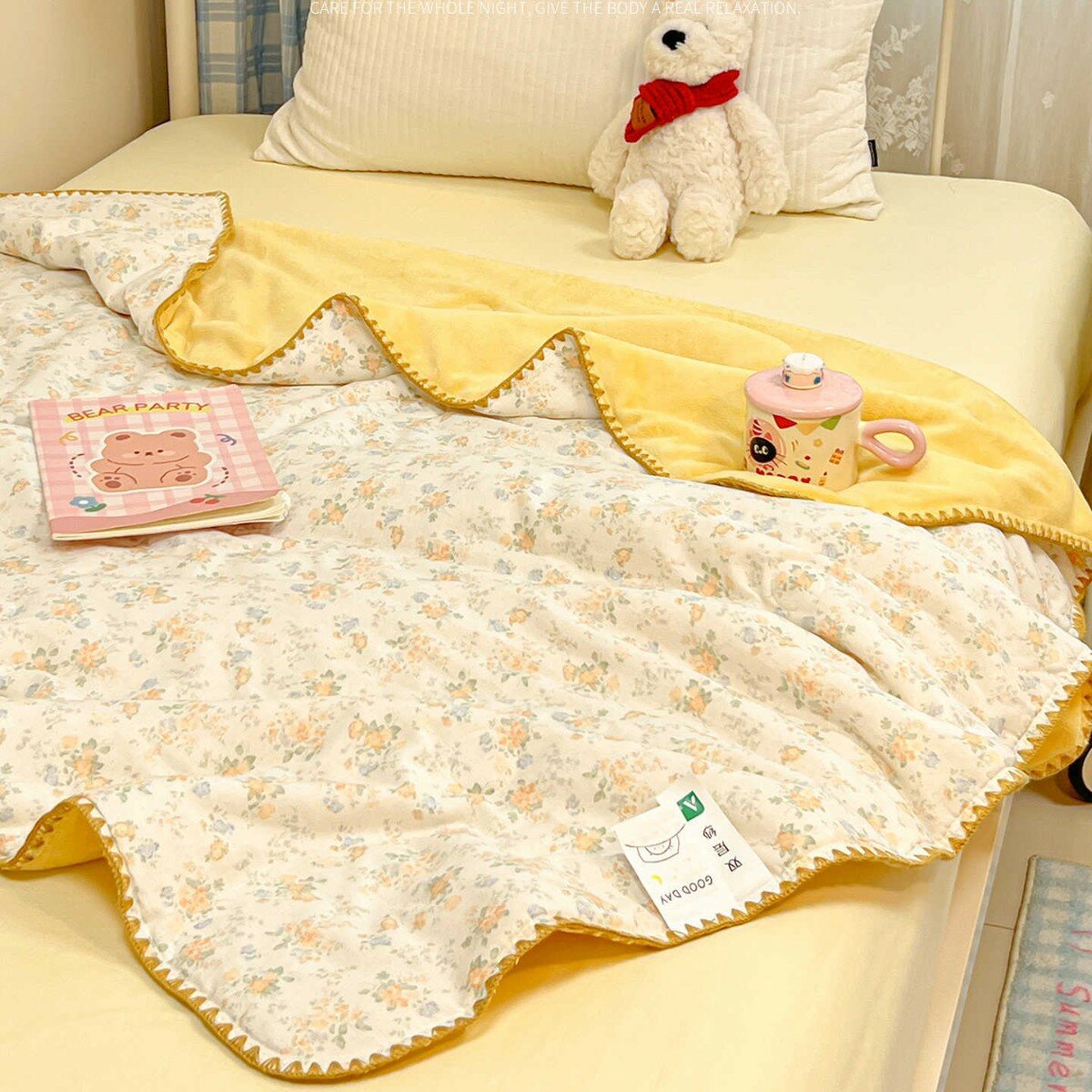 Покрывало из 100% хлопковой двухслойной марлевой ткани, утолщенное и мягкое, подходит для кондиционированных помещений, в качестве накидки для сна в офисе или покрывала для дивана.