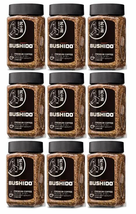 Кофе растворимый Bushido Black Katana, 100 г / 9 банок