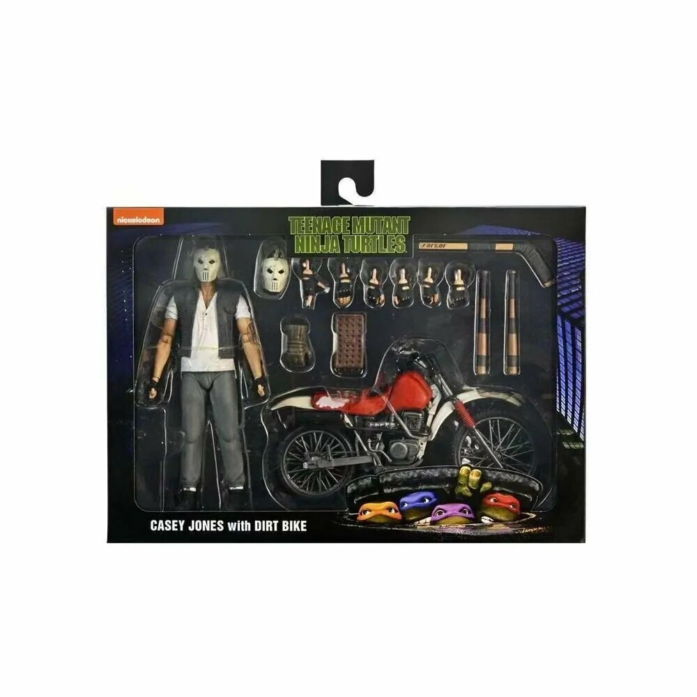 Фигурки NECA Набор для езды на мотоцикле Черепашки-ниндзя Кейси Джонс